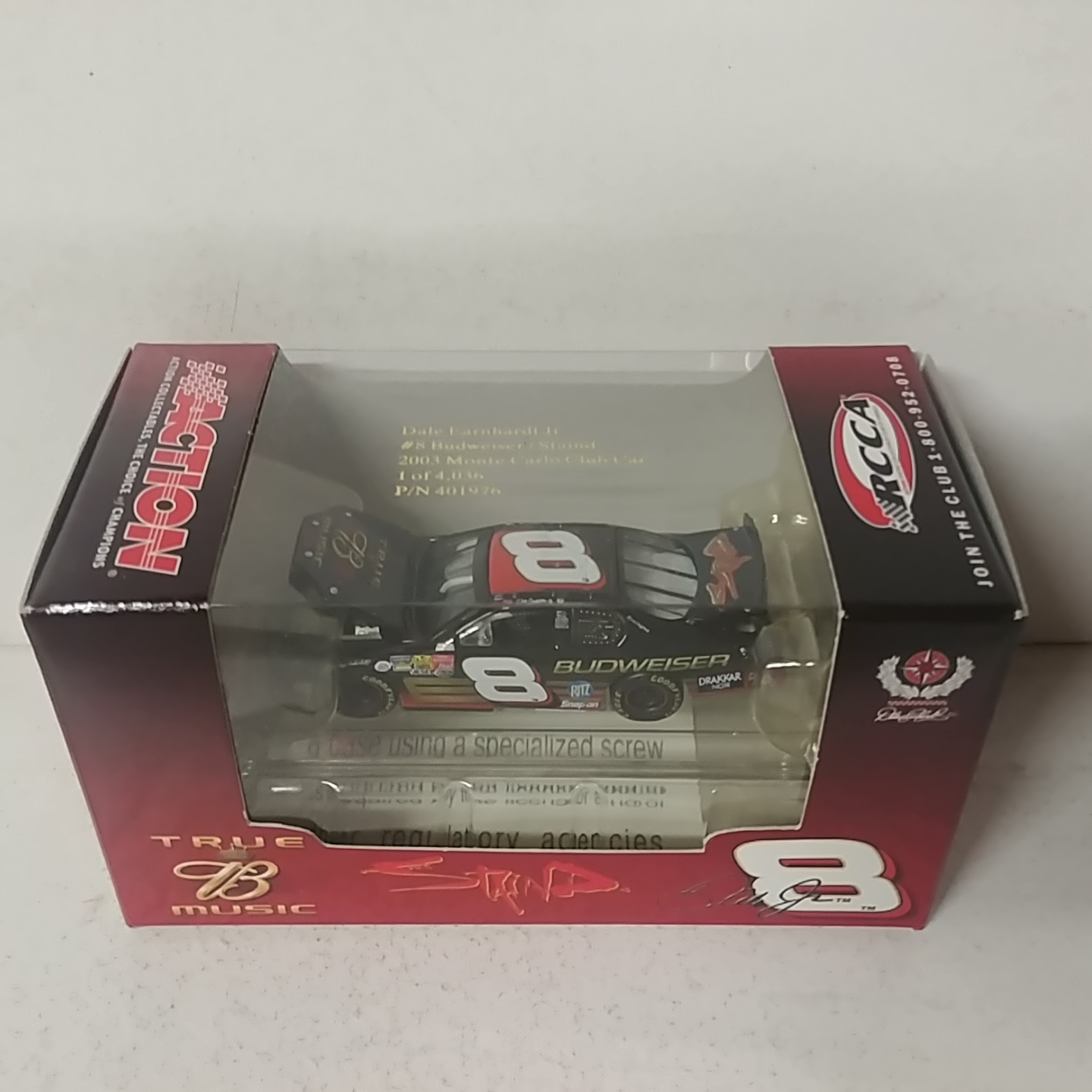 ..2003 Dale Earnhardt Jr 1/64th Budweiser "Staind" RCCA hood open car