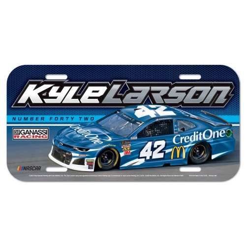 ..2019 Kyle Larson Credit One plastic license plate